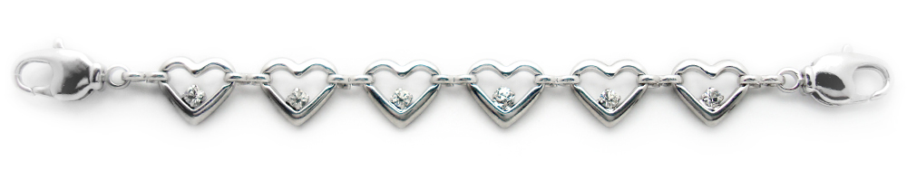 Designer Silver-Diamond Medical Alert ID Bracelet Amore 1729